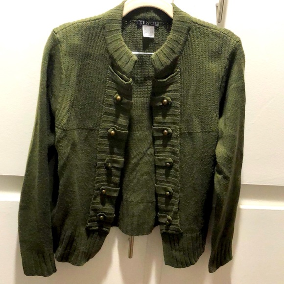 VENUS | Sweaters | Dark Green Sweater Jacket | Poshmark